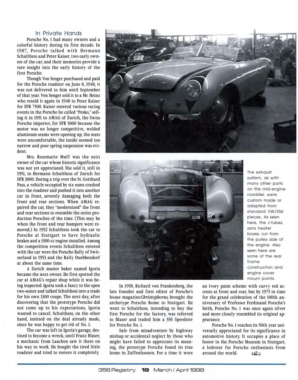 Porsche 356-001 (356 registry mag.) | Porsche cars history